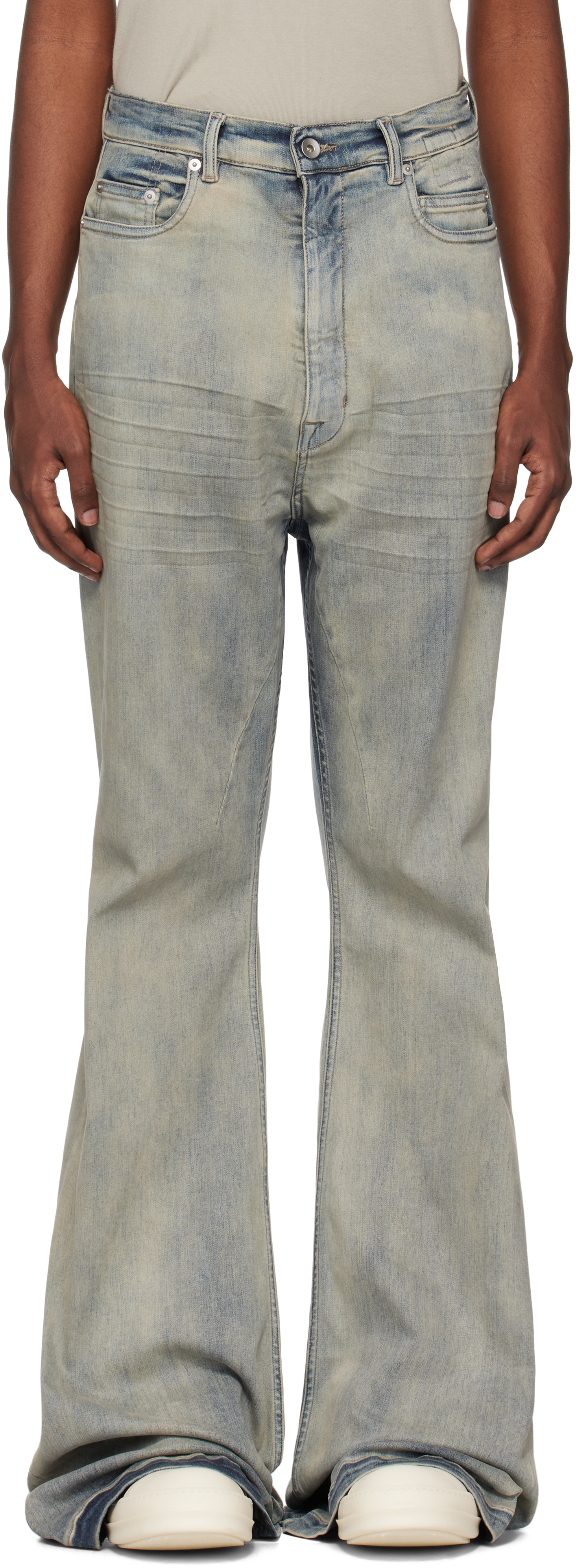 Rick Owens Porterville Bolan Bootcut Jeans In 46 Sky - 50% Off